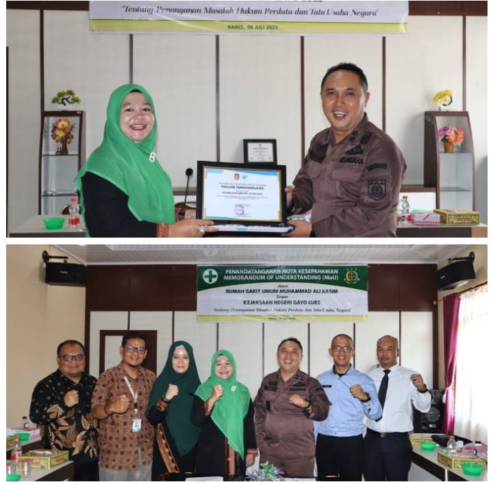 Kejari Dan RSUD Ir Muhammad Ali Kasim Tanda tangani Nota Kesepahaman